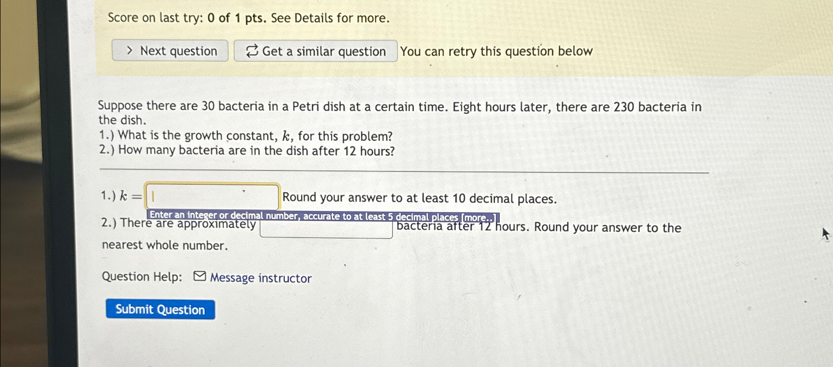 Solved Score on last try: 0 ﻿of 1pts. ﻿See Details for | Chegg.com