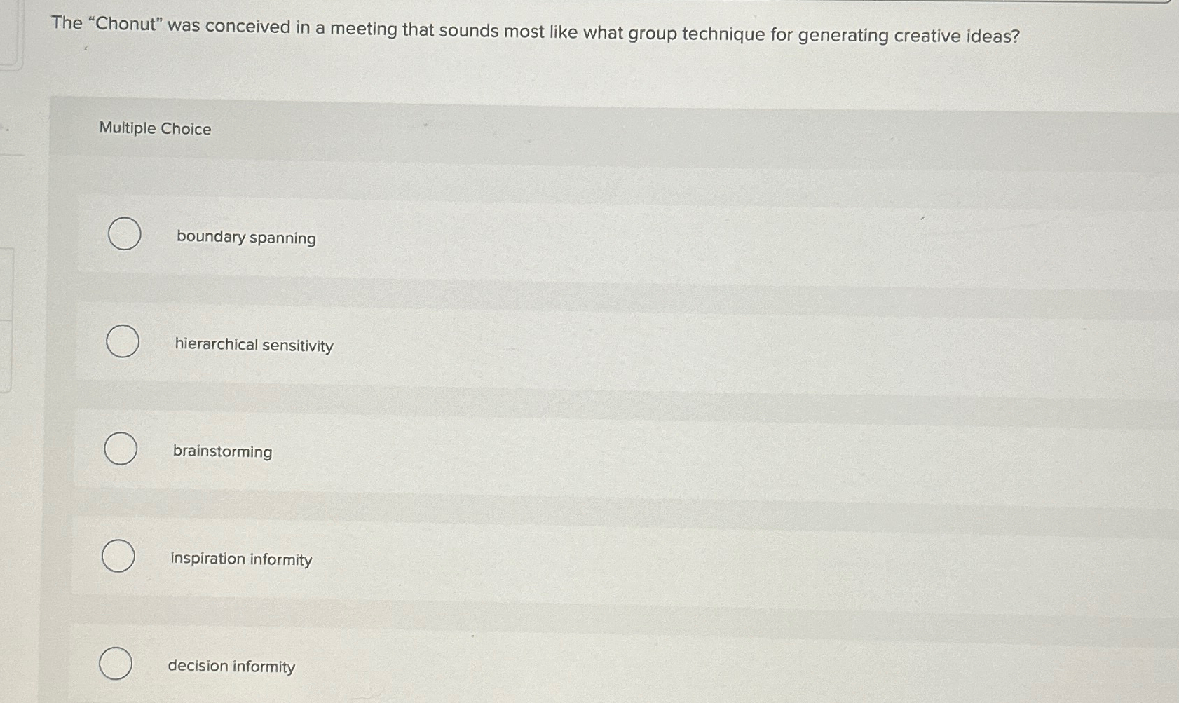 Solved The "Chonut" was conceived in a meeting that sounds | Chegg.com