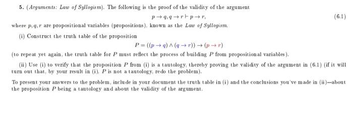 Solved P→q Q→r⊢p→r Where P Q R Are Propositional Variables