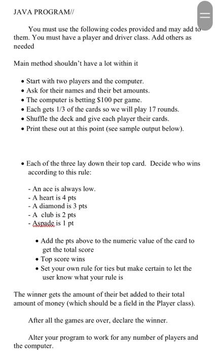 Solved Main method shouldn't have a lot within it - Start | Chegg.com