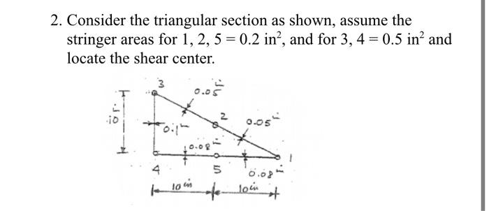 Solved 2. Consider the triangular section as shown, assume | Chegg.com