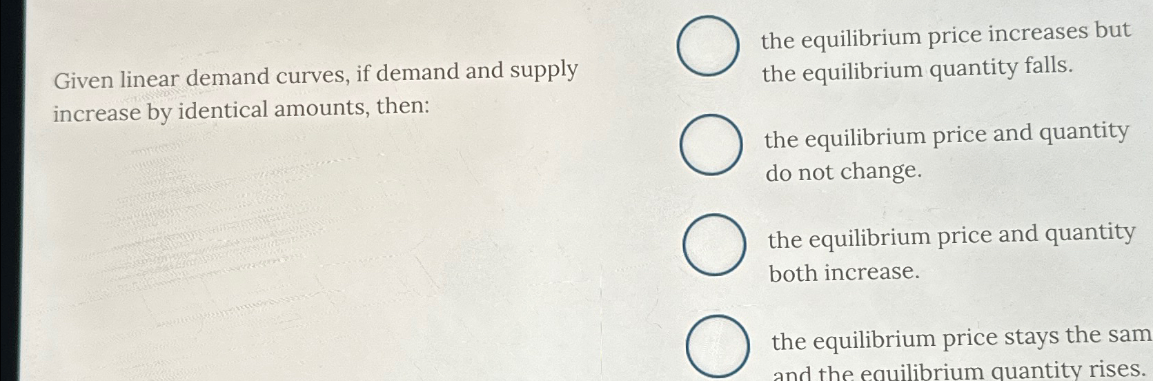 Solved Given linear demand curves, if demand and supply | Chegg.com
