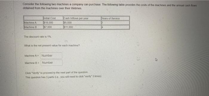 Solved Consider the following two machines a company can | Chegg.com