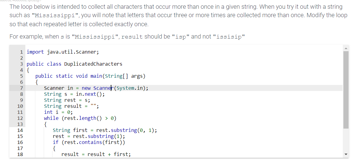 Solved The loop below is intended to collect all characters | Chegg.com