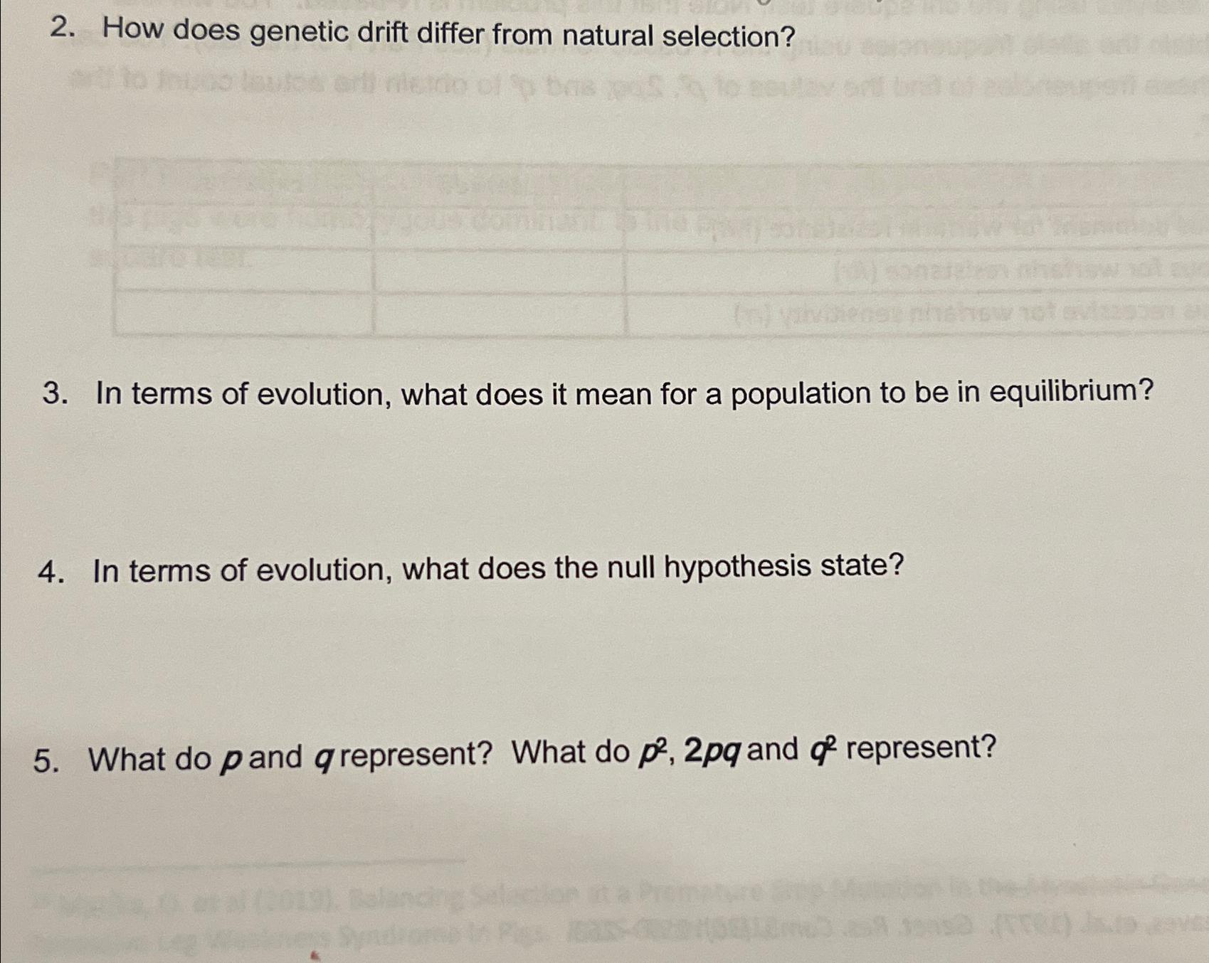 Solved How does genetic drift differ from natural | Chegg.com