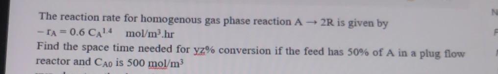 Solved Given yz=140 i.e find the space time for 140% | Chegg.com