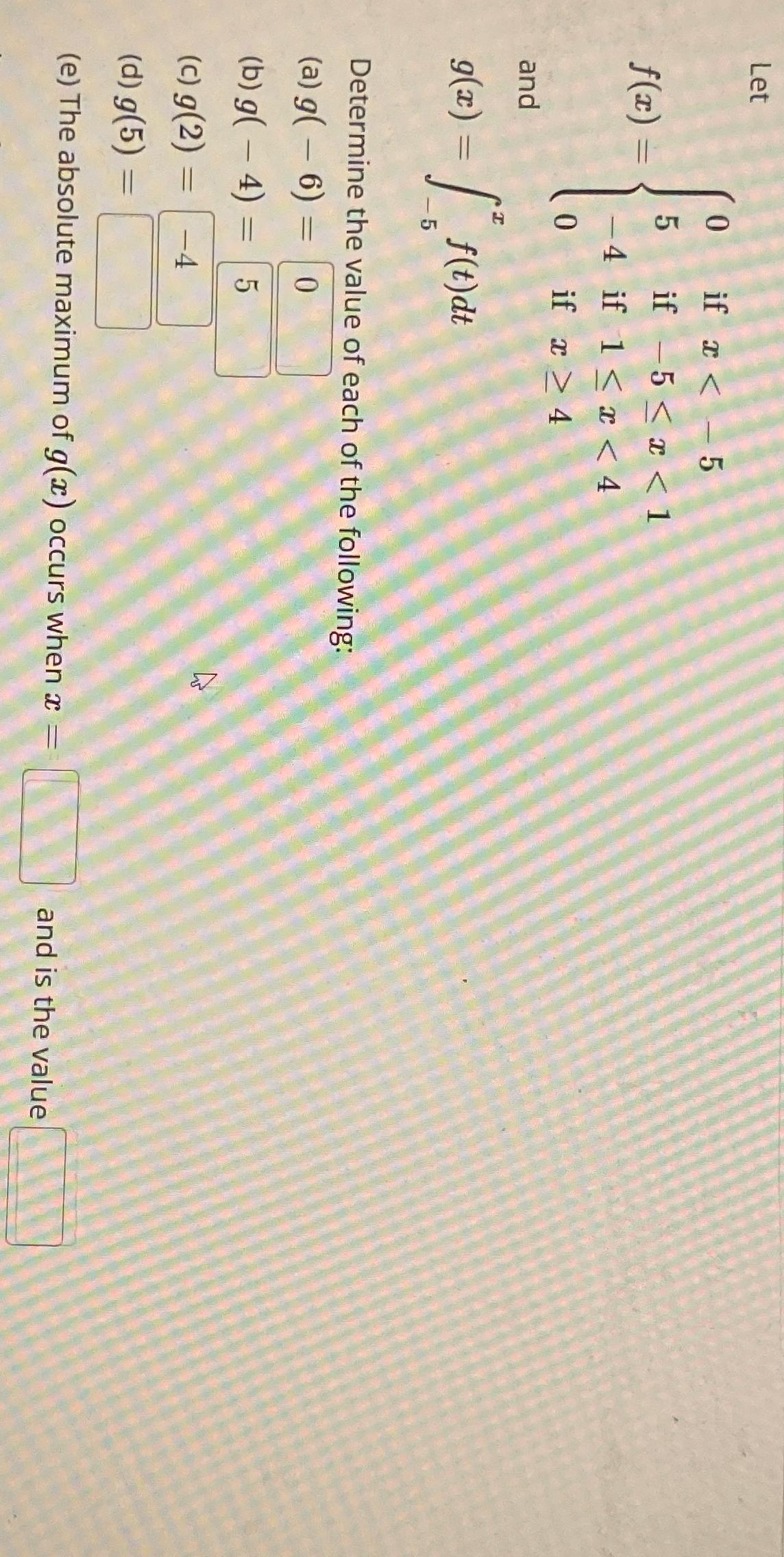 Solved Let\\nf(x)={(0 if x