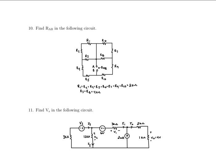 Solved 10. Find RAB in the following circuit. | Chegg.com