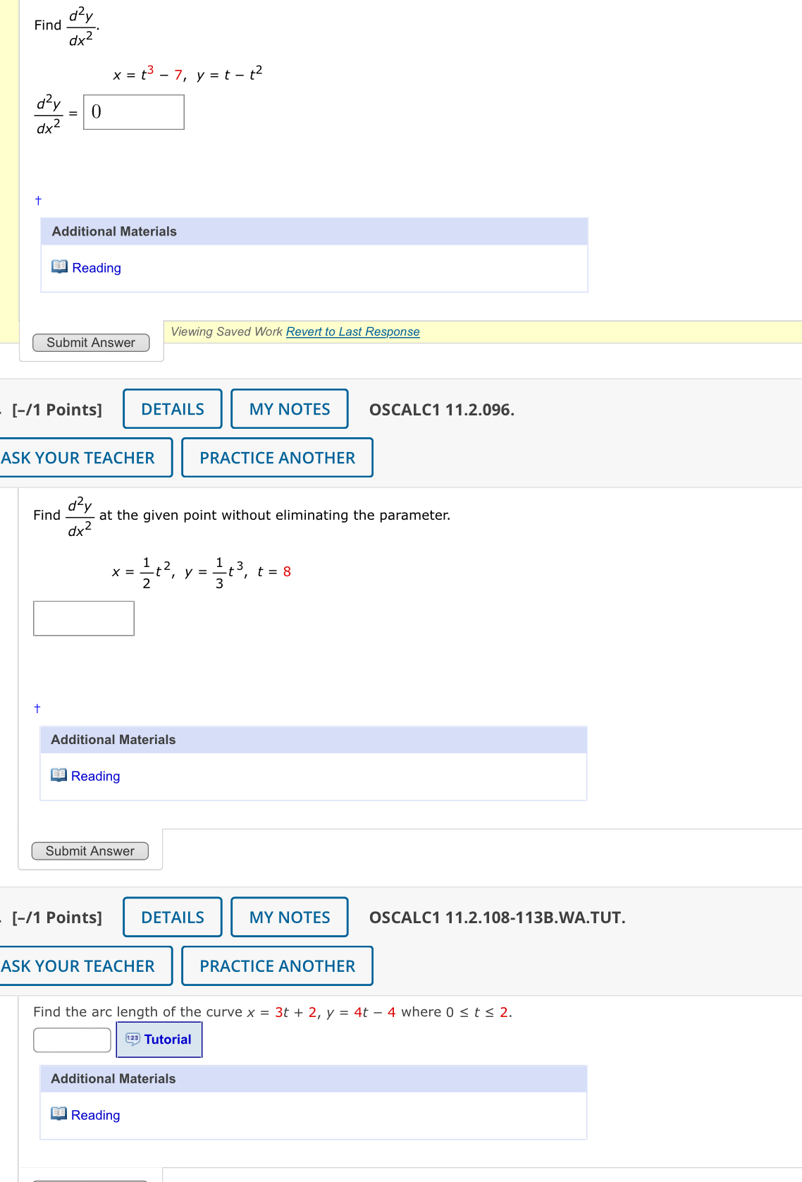 Solved Find d2ydx2.d2ydx2=Additional MaterialsReadingViewing | Chegg.com