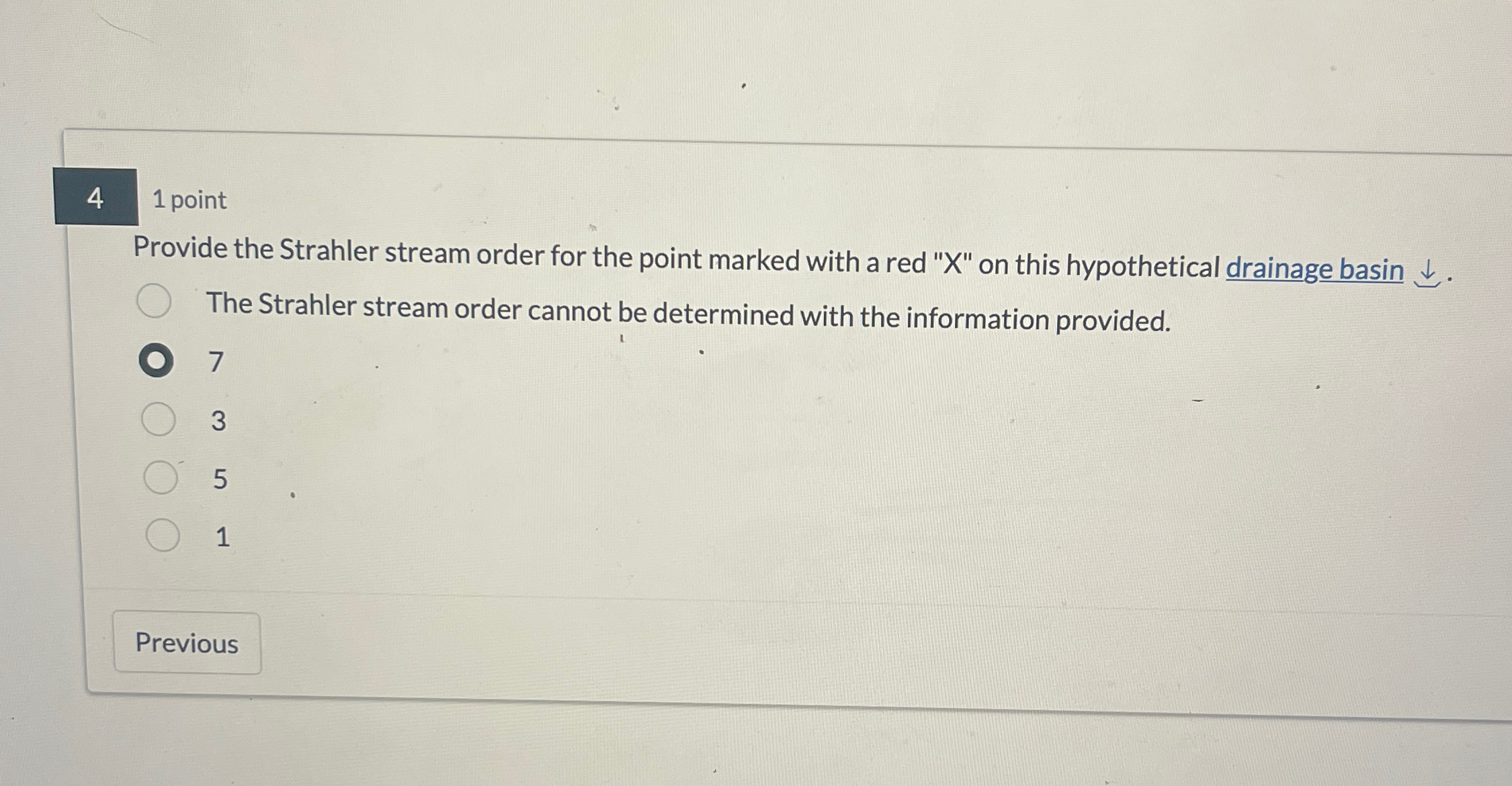 Solved 41 ﻿pointProvide the Strahler stream order for the | Chegg.com
