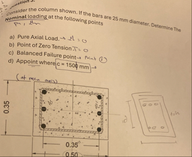 consider the column shown. If the bars are 25 ﻿mm | Chegg.com