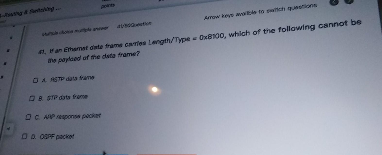 Solved Arrow ng & Switching ... 40/60Question Multiple | Chegg.com
