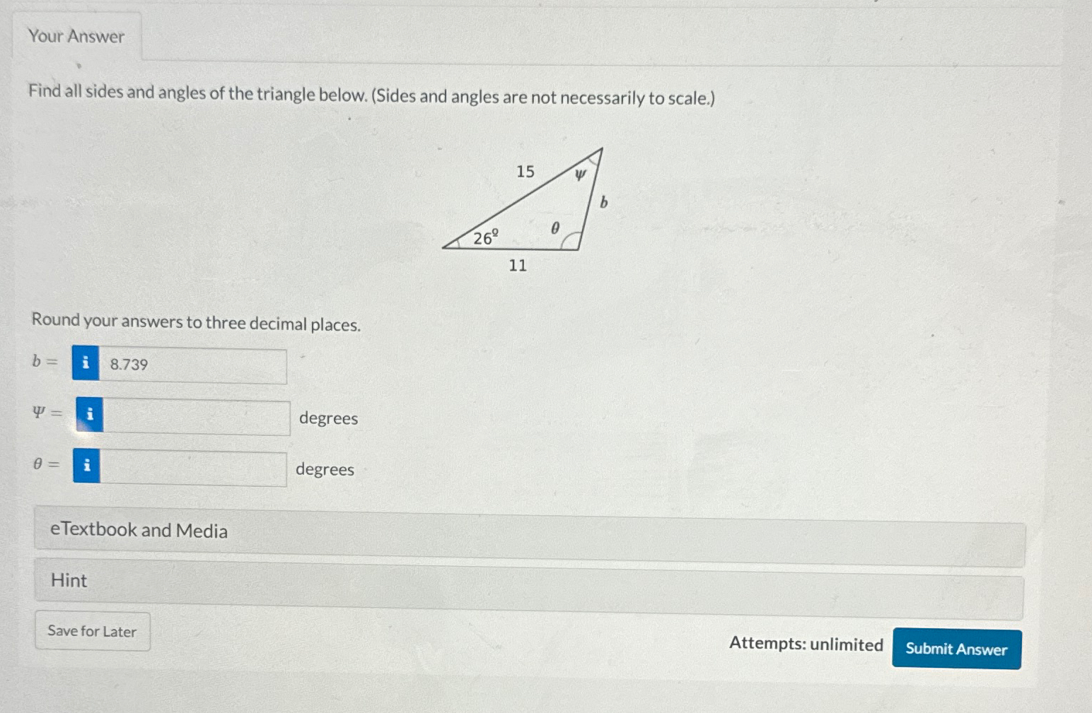 Solved Your AnswerFind all sides and angles of the triangle | Chegg.com