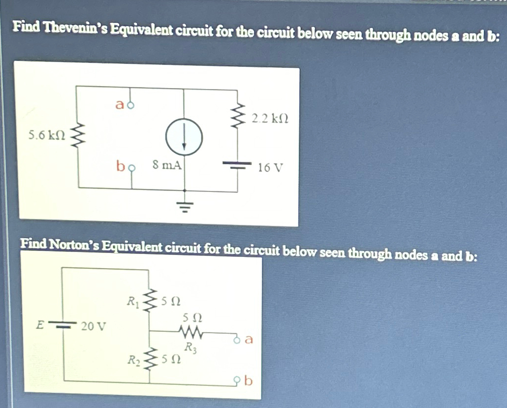 Solved Find Thevenin's Equivalent circuit for the circuit | Chegg.com