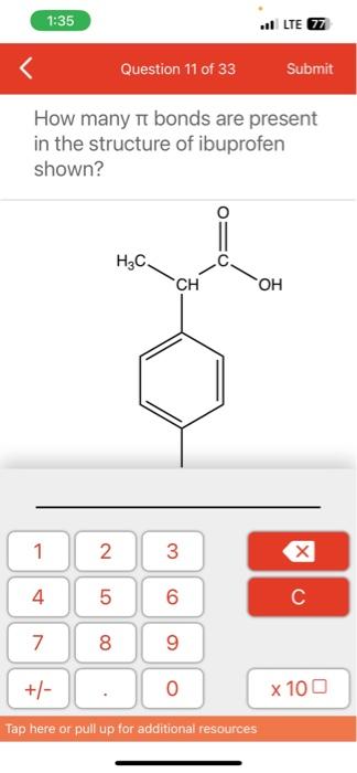 Solved How many π bonds are present in the structure of | Chegg.com