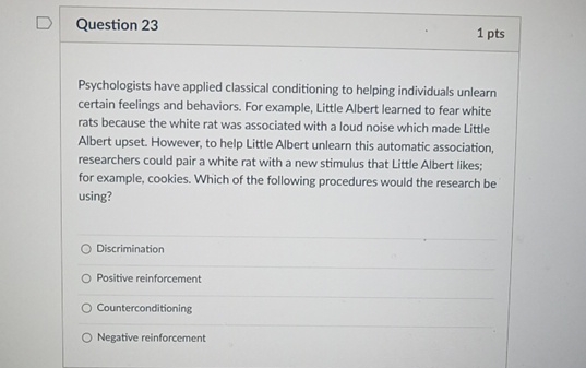 Solved Question 231ptsPsychologists have applied classical | Chegg.com