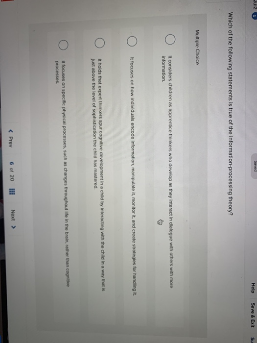 Solved JUIZ Saved Help Save & Exit Su Which of the following | Chegg.com