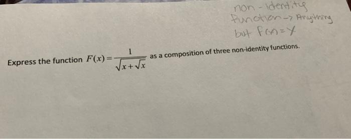 Solved non-identity Function - Anything but from=y as a | Chegg.com