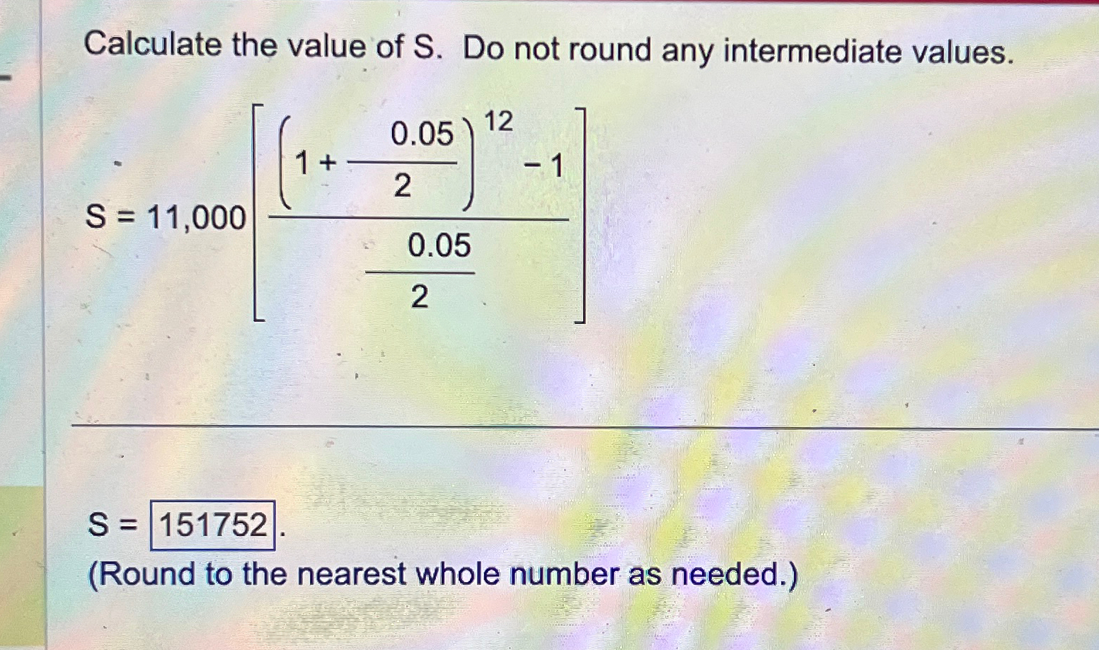 Solved Calculate the value of S. ﻿Do not round any | Chegg.com