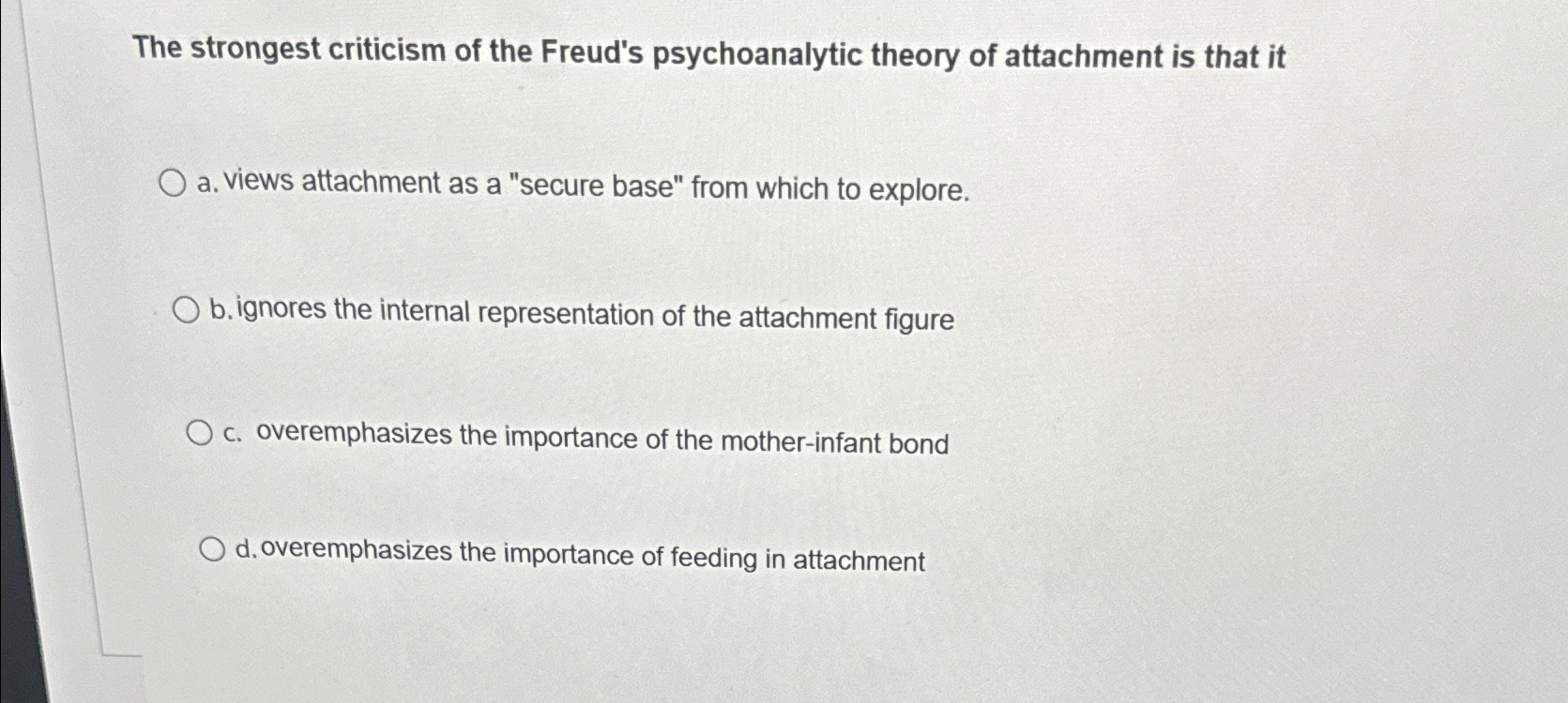 Solved The strongest criticism of the Freud's psychoanalytic | Chegg.com