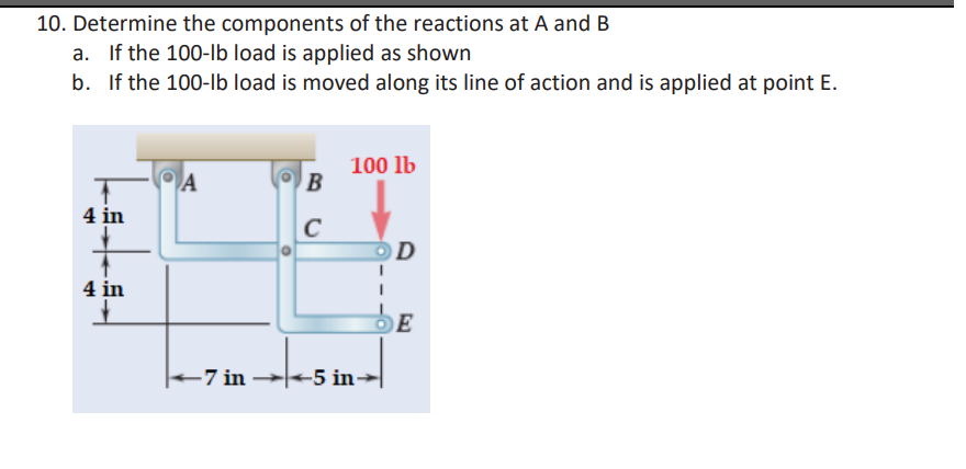 Solved Determine the components of the reactions at A and | Chegg.com