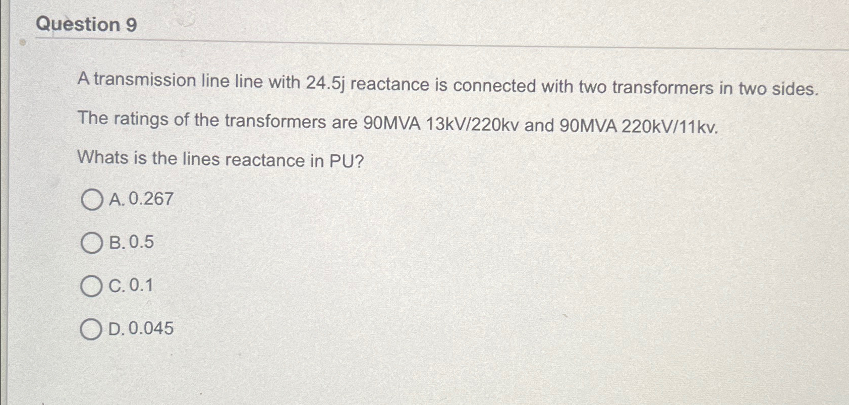 Solved Question 9A transmission line line with 24.5j | Chegg.com