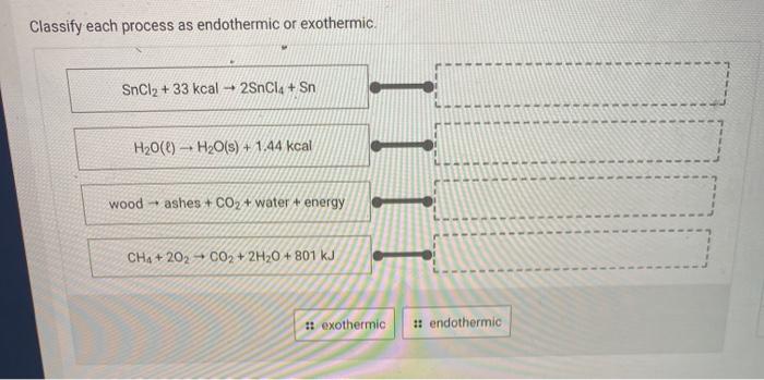 Solved Classify each process as endothermic or exothermic. | Chegg.com