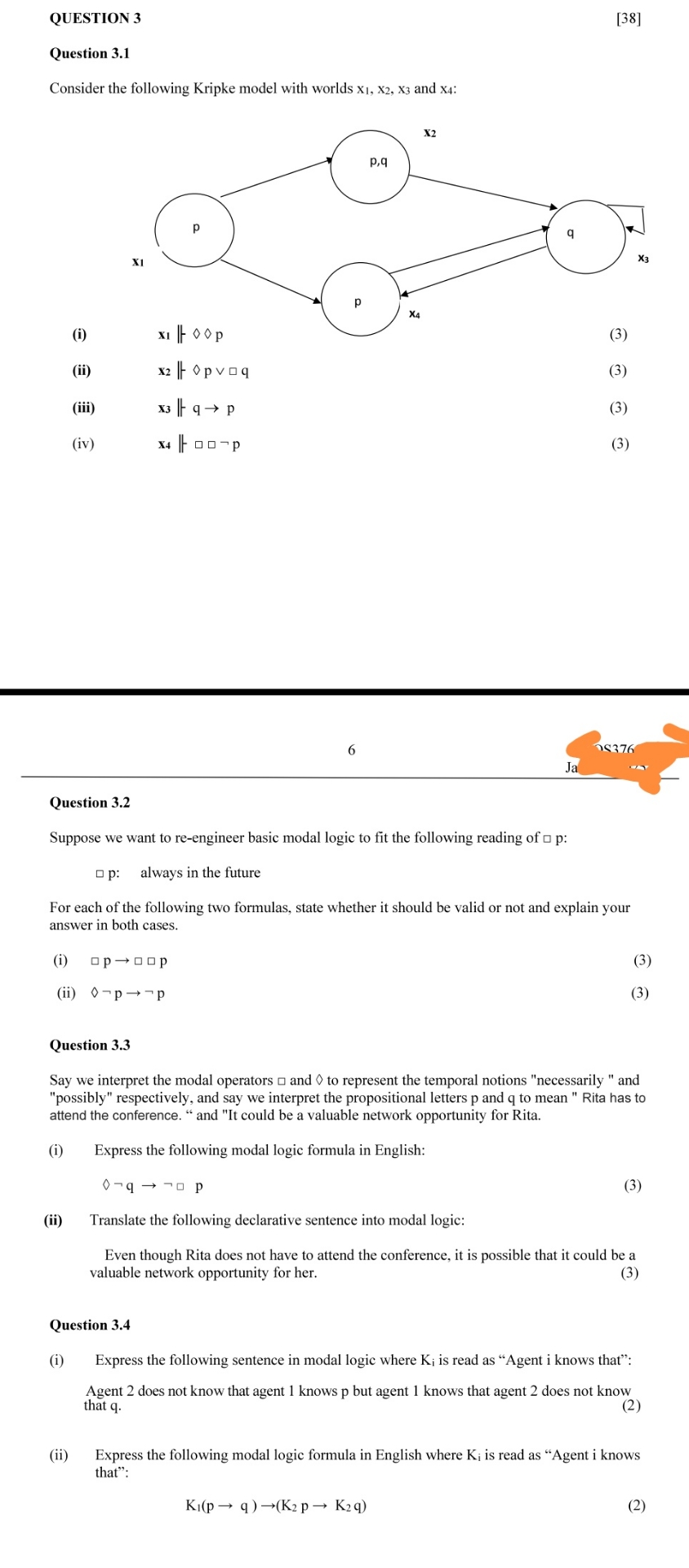 Solved QUESTION 3[38]Question 3.1Consider the following | Chegg.com