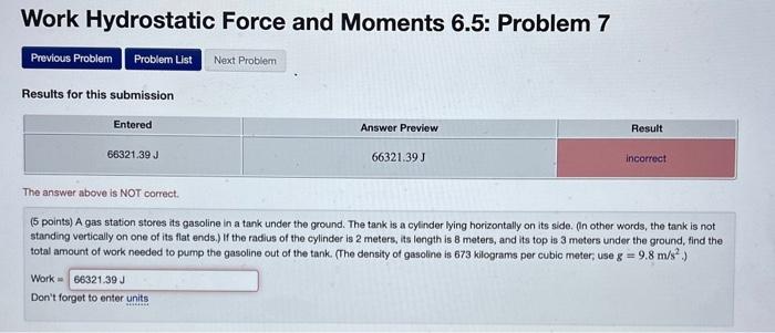 Solved Work Hydrostatic Force and Moments 6.5: Problem 7 | Chegg.com