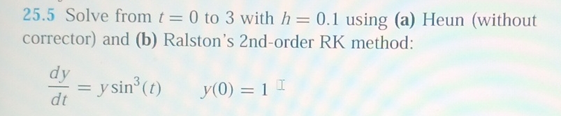 Solved 25.5 ﻿Solve manually (Don't use code)from t=0 ﻿to 3 | Chegg.com