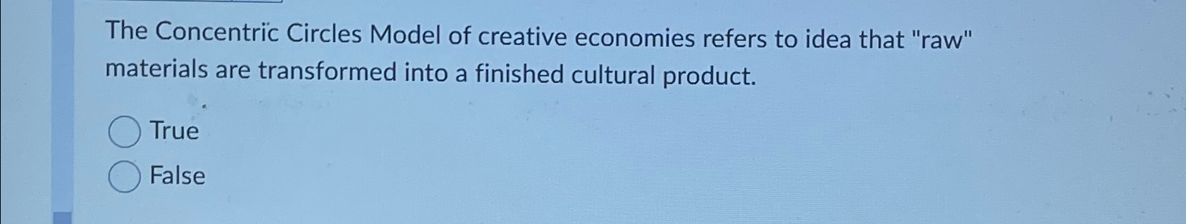 Solved The Concentric Circles Model of creative economies | Chegg.com
