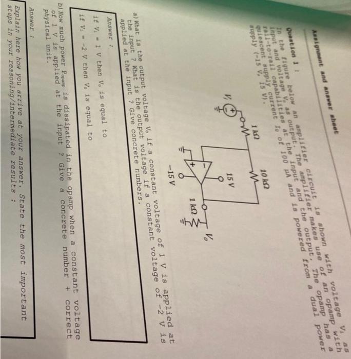 Solved Assignment and answer sheet Question 1: In the figure | Chegg.com