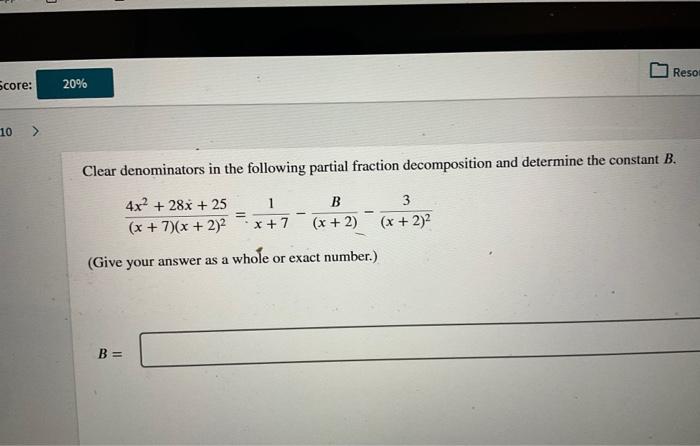 Solved Clear denominators in the following partial fraction | Chegg.com
