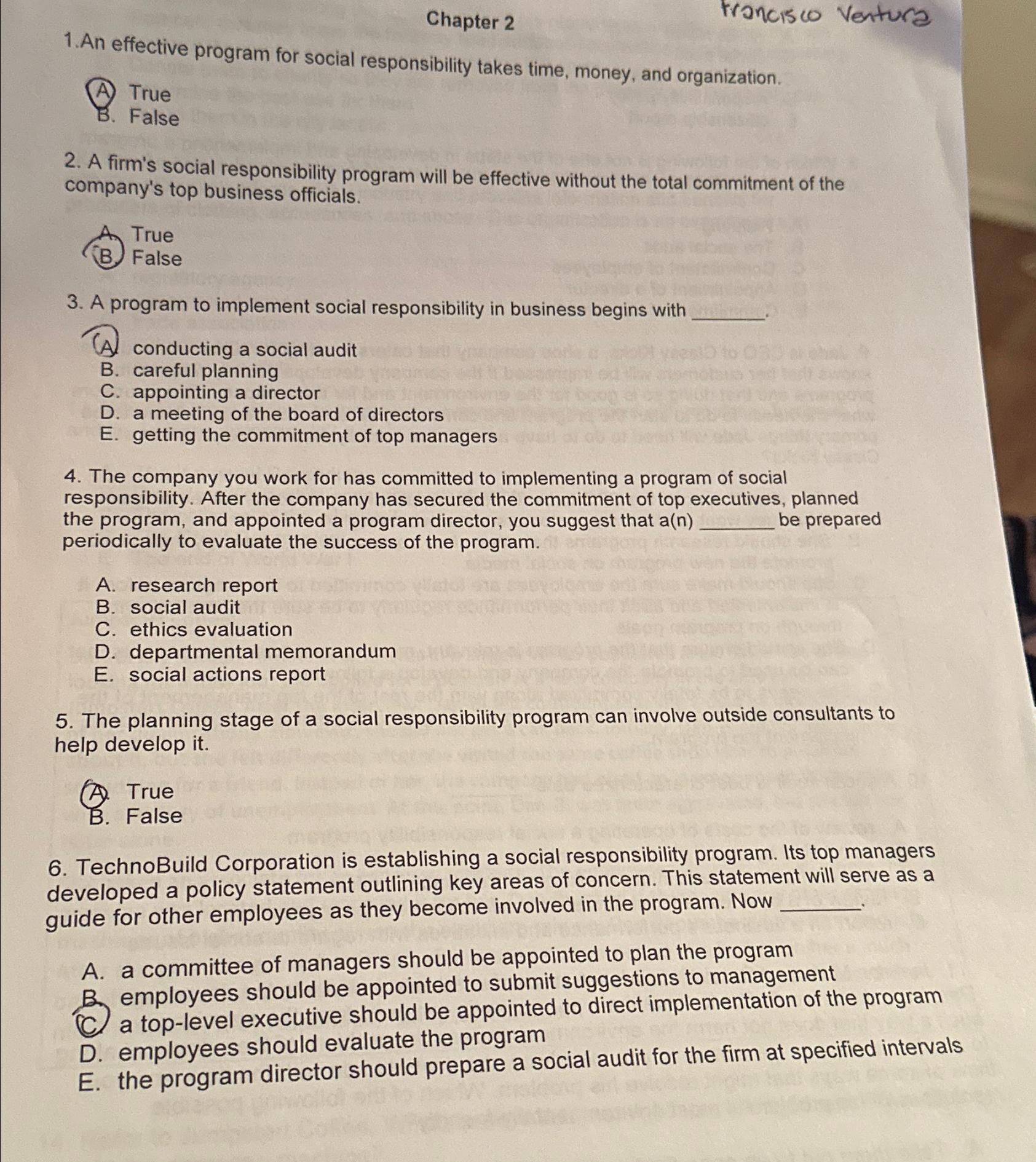 Solved Chapter 2francisco VenturaAn effective program for | Chegg.com