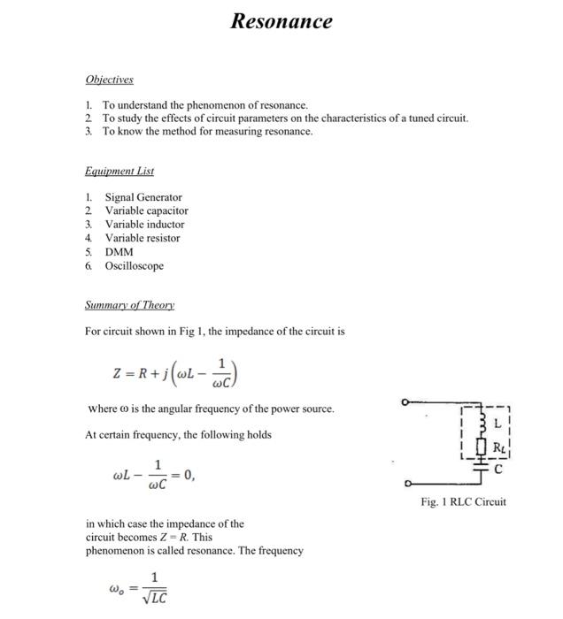 Solved Objectives 1. To understand the phenomenon of | Chegg.com