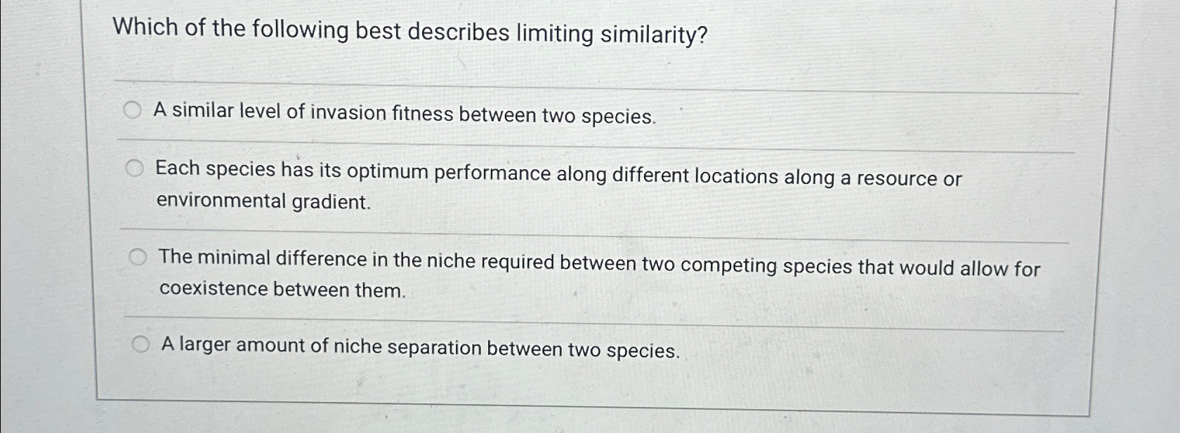 Solved Which of the following best describes limiting | Chegg.com
