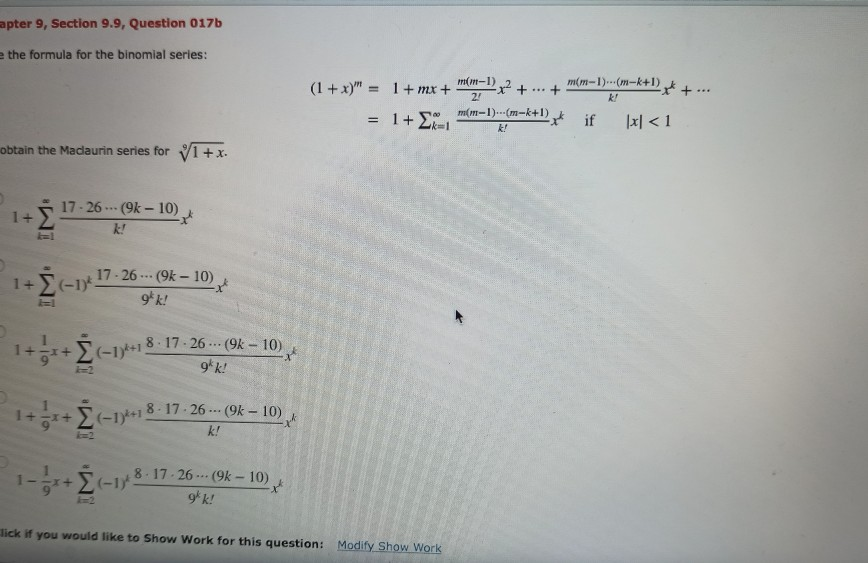 Solved apter 9, Section 9.9, Question 017b e the formula for | Chegg.com