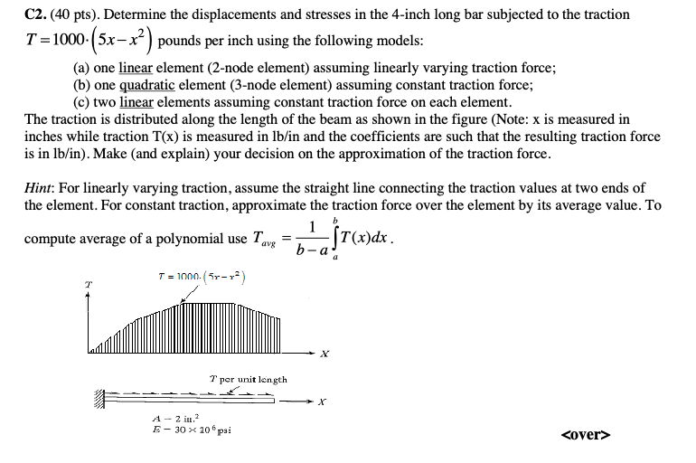 Solved C2. (40 ﻿pts). ﻿Determine the displacements and | Chegg.com