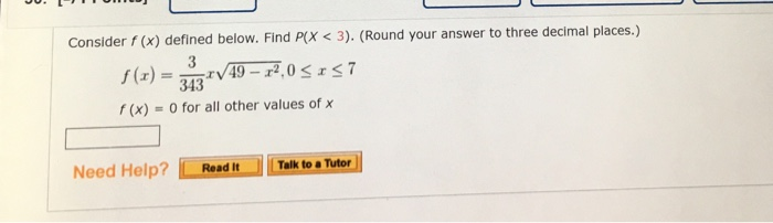 Solved Consider f (x) defined below. Find P(X