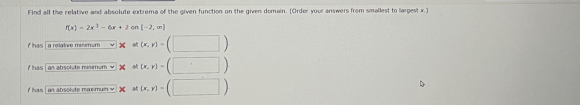 Solved Find all the relative and absolute extrema of the | Chegg.com