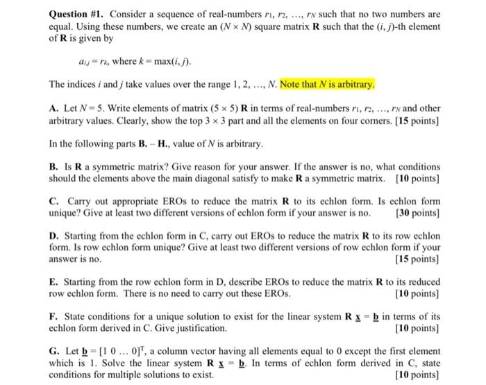 Solved Question \#1. Consider a sequence of real-numbers | Chegg.com