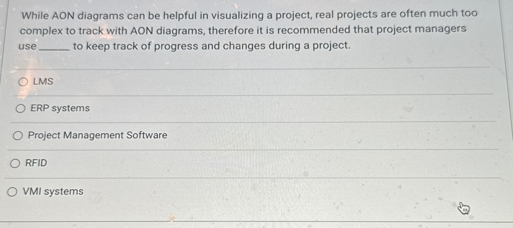 Solved While AON diagrams can be helpful in visualizing a | Chegg.com