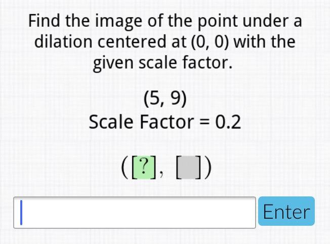 Solved Find the image of the point under a dilation centered | Chegg.com