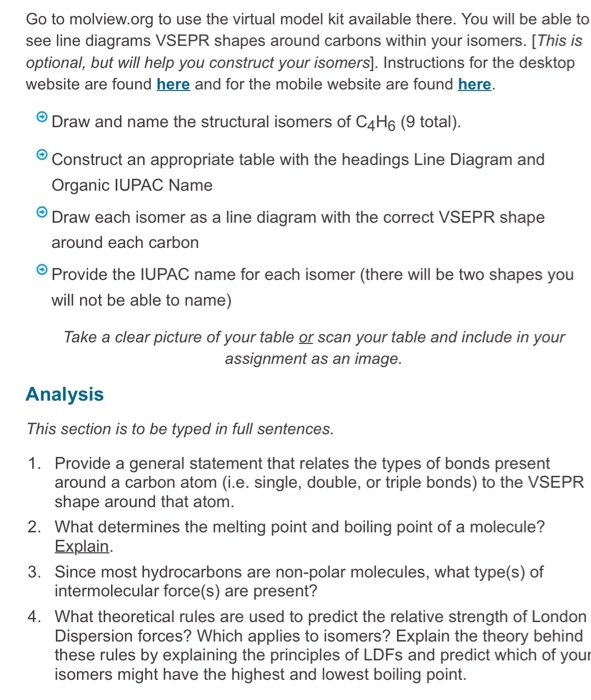 Solved Go to molview.org to use the virtual model kit | Chegg.com