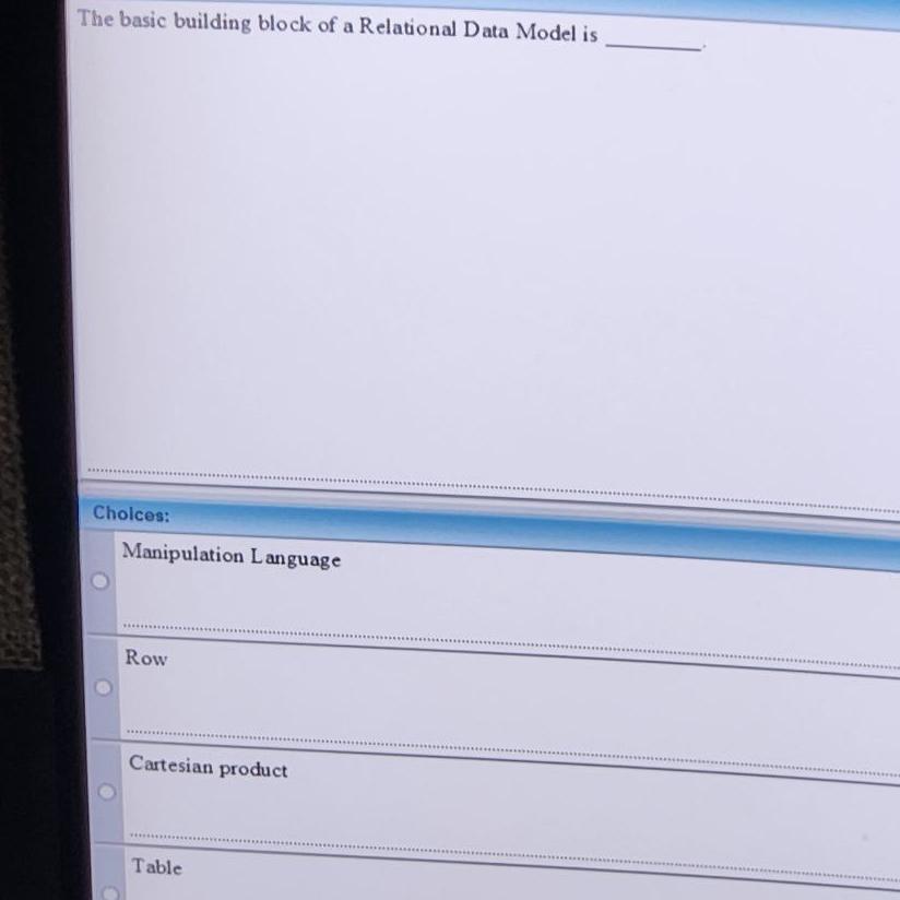 Solved The basic building block of a Relational Data Model | Chegg.com