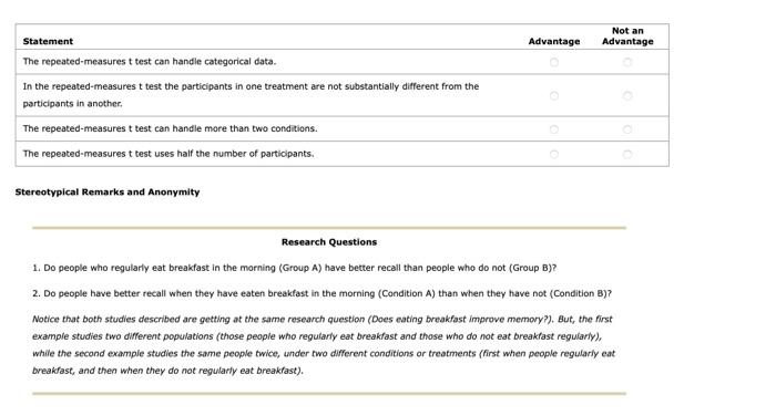 Solved 1. Engagement Activity: The t Test for Two Related | Chegg.com