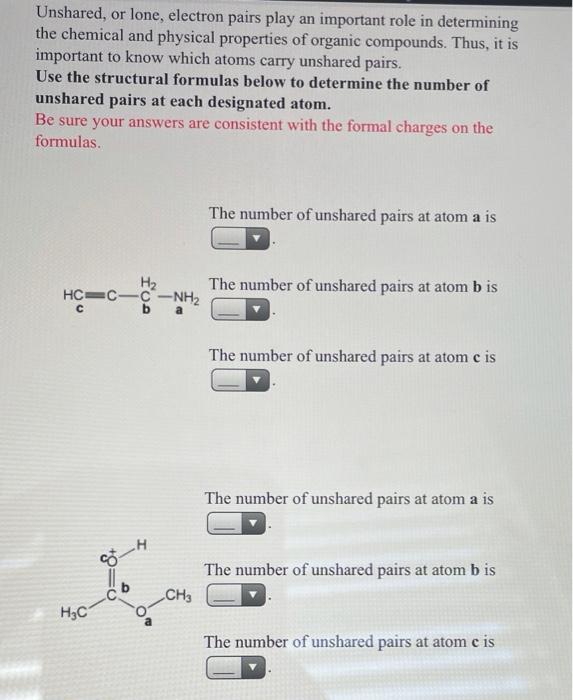 Solved Unshared, or lone, electron pairs play an important | Chegg.com