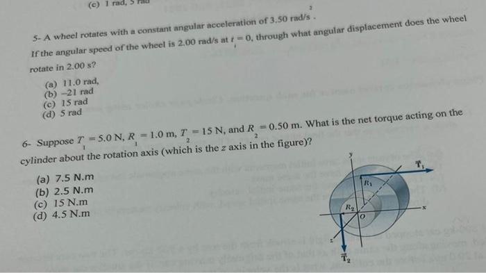 Solved 4 A Rigid Object Rotates In A Counterclockwise Sense 