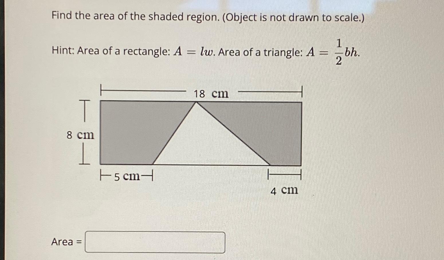 Solved Find the area of the shaded region. (Object is not | Chegg.com