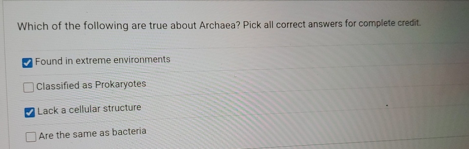 Solved Which of the following are true about Archaea? Pick | Chegg.com